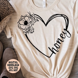 Honey Heart Svg, Png, Jpg, Dxf, Honey Svg, Honey Dxf, Honey Jpg, Honey ...