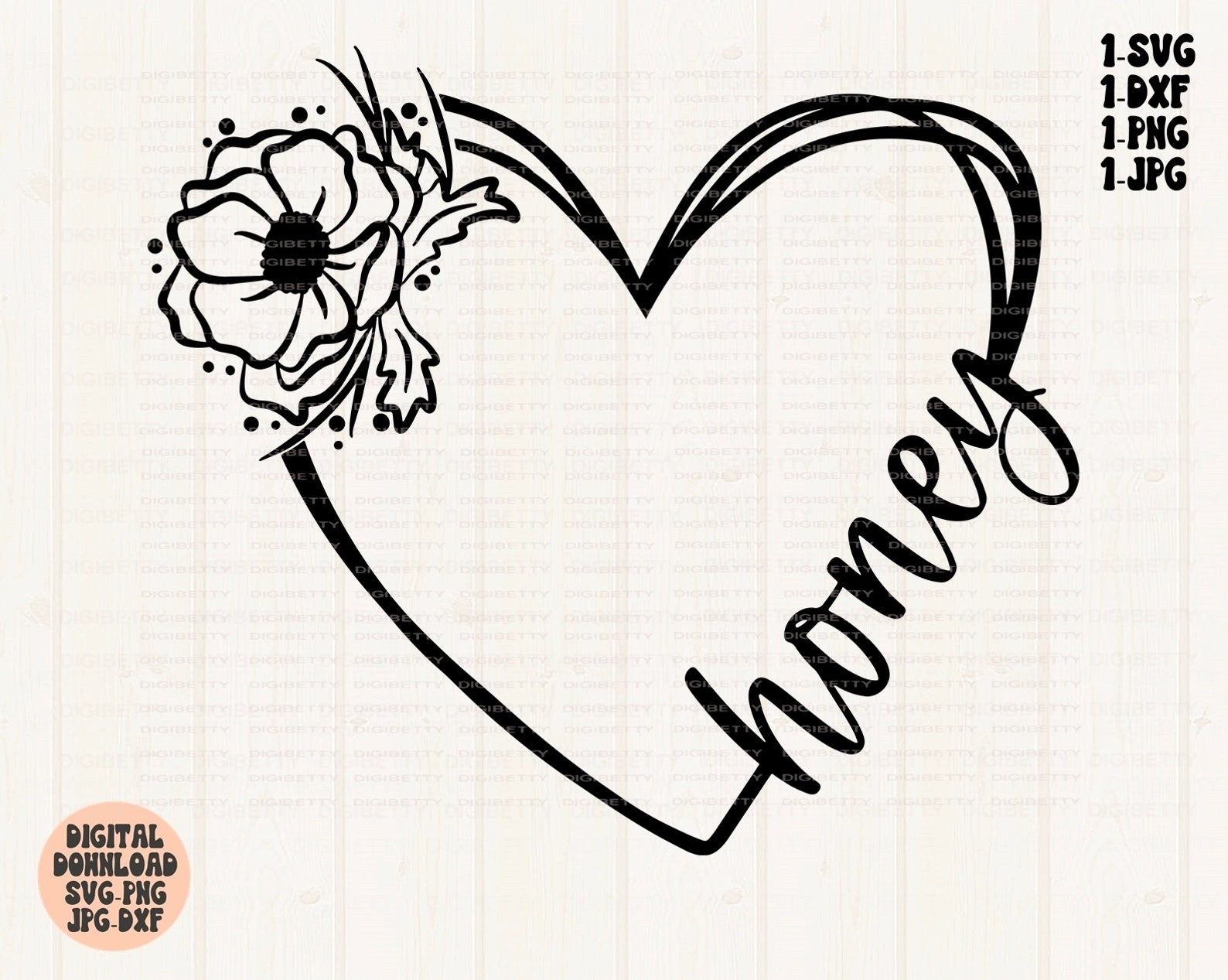 Honey Heart Svg Png Jpg Dxf Honey Svg Honey Dxf Honey - Etsy