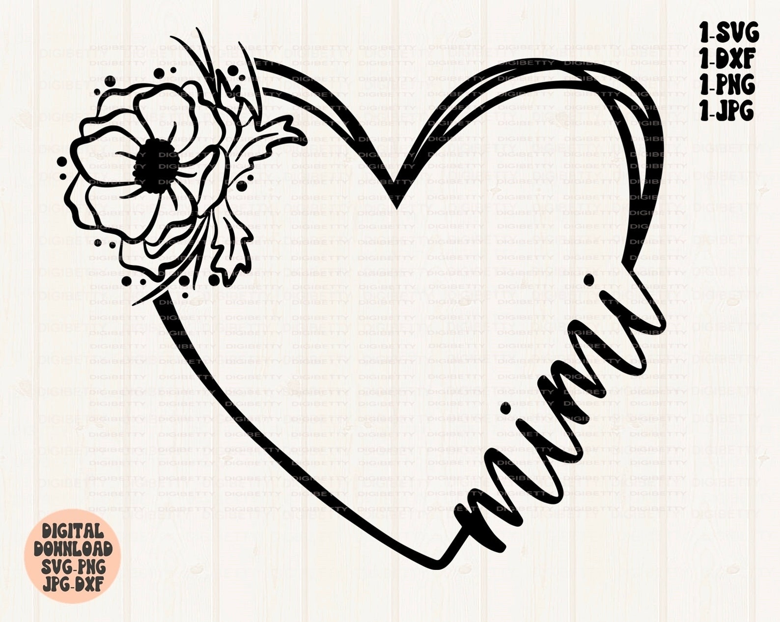 Mimi Heart Svg Png Jpg Dxf Mimi Svg Mimi Cut File Mimi - Etsy