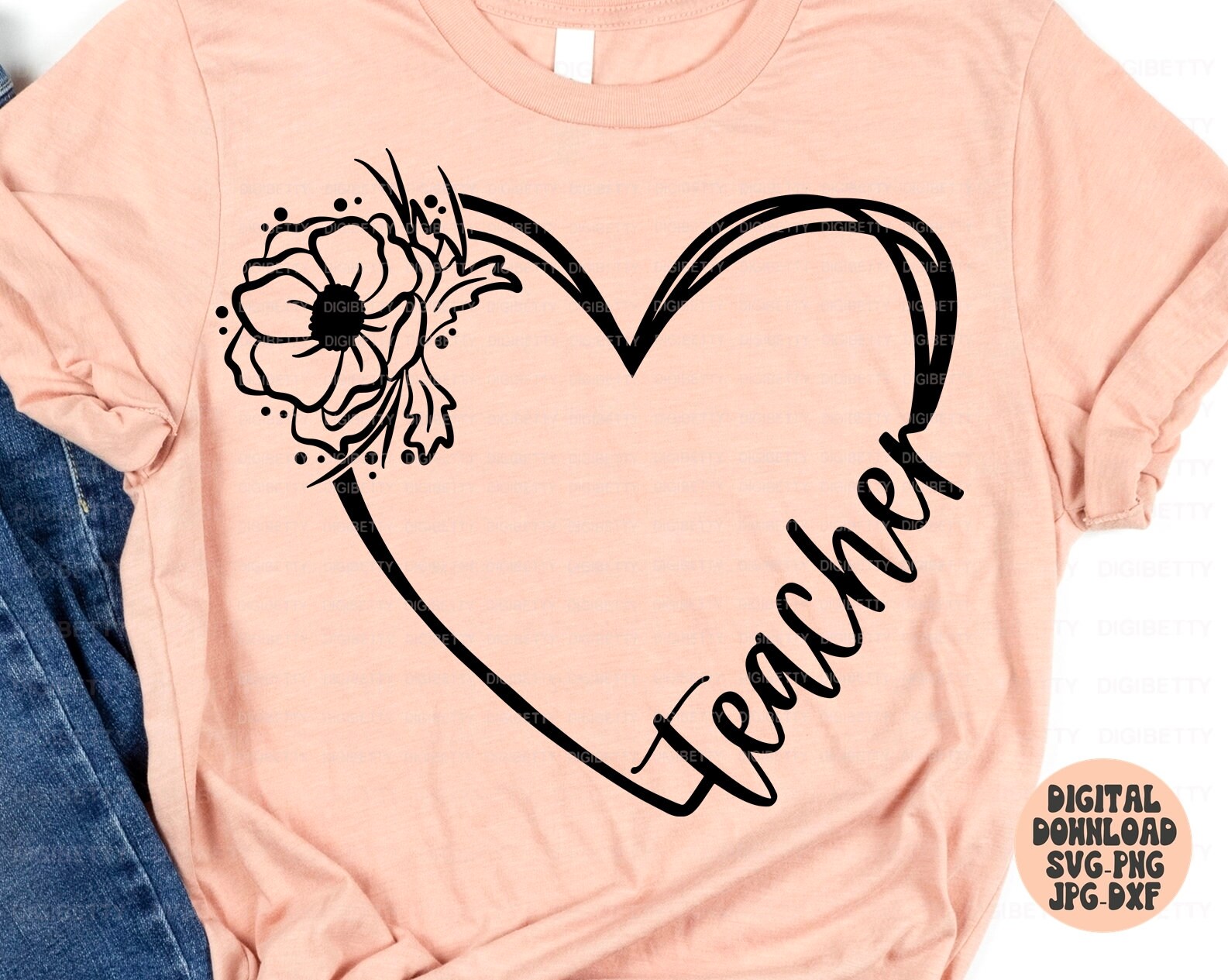 Teacher Heart Svg Png Jpg Dxf Teacher Svg Back to School - Etsy