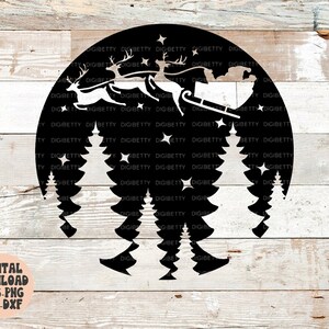 Christmas Forest Svg Png Jpg Dxf Santa's Sleigh Svg - Etsy