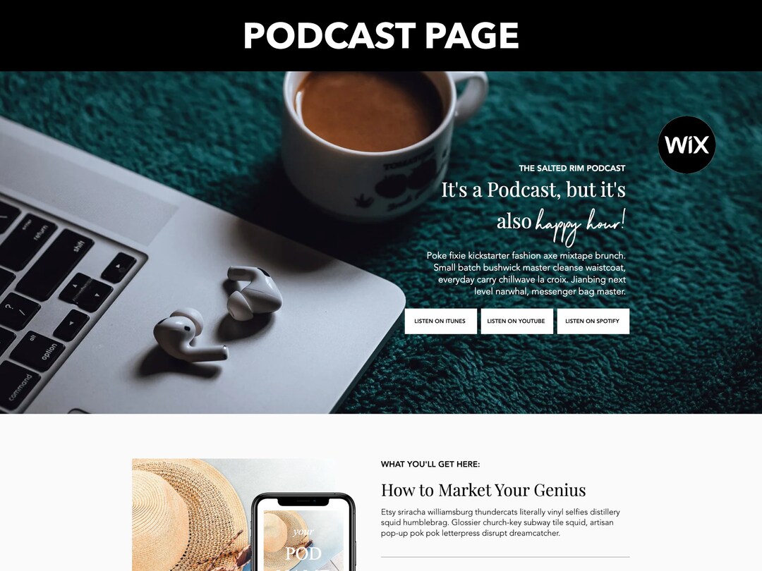 Wix Podcast Page Template - Etsy