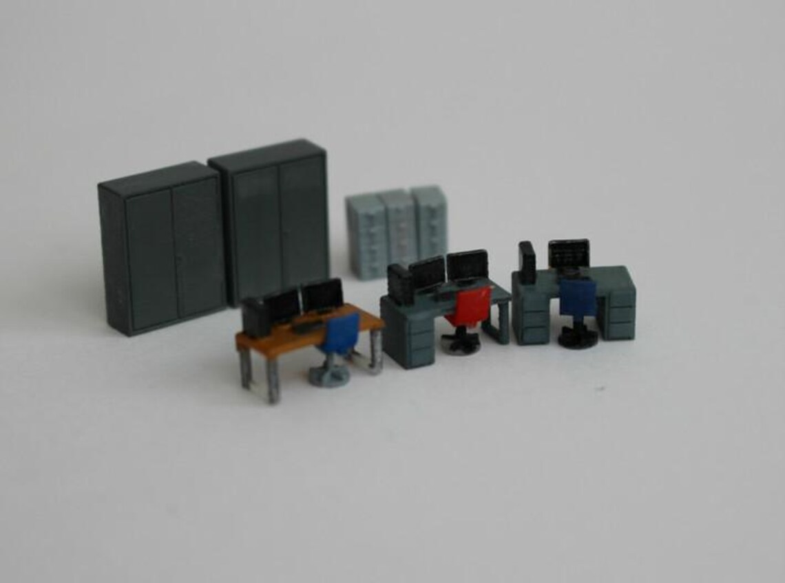 HO Scale Office Furniture (STL Download) - Etsy