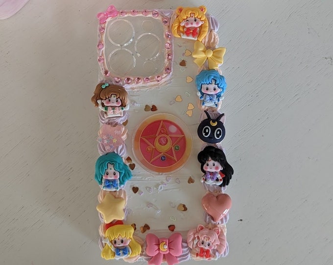 Sailor Moon Scouts Decoden Handmade Phone Case (for iPhone 14 Pro Max ...