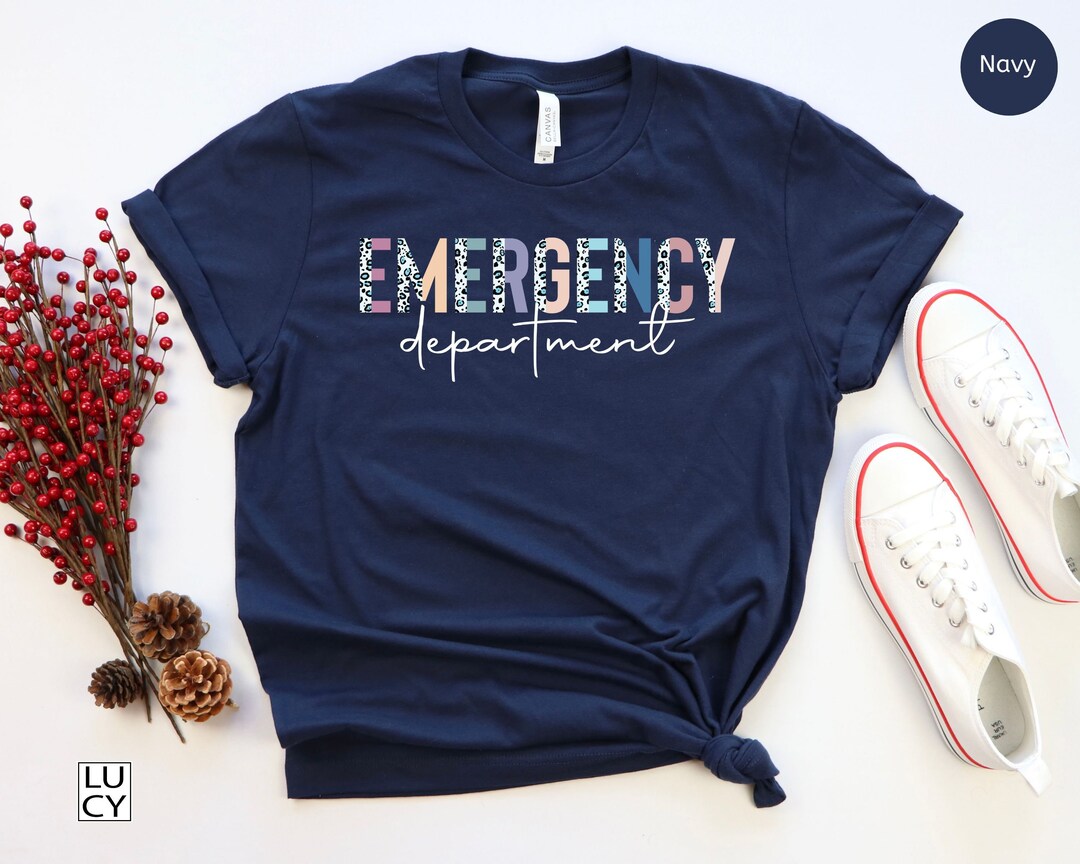 Emergency Department Leopard Design Tee, Emergency Tech Gift, ER Nurse ...
