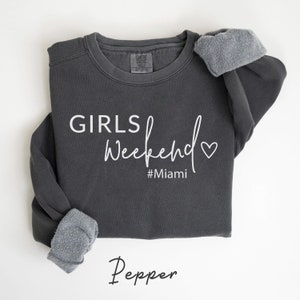Comfort Colors Custom Girl's Trip Sweatshirt, Personalized Girls ...