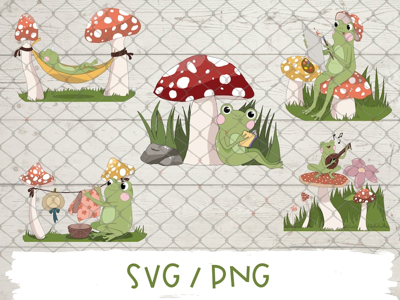 Frog SVG and PNG Bundle, Frog Cut File, Frog Clip Art, Instant Download ...