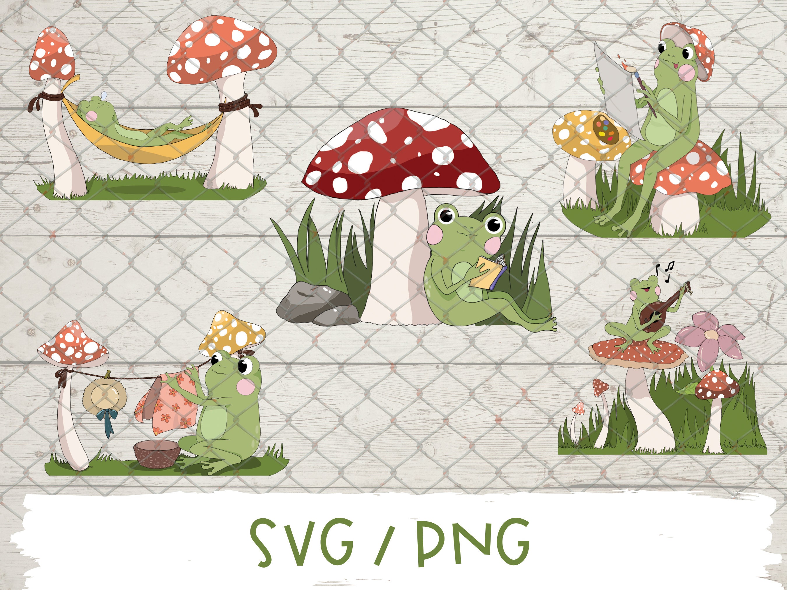 Frog SVG and PNG Bundle, Frog Cut File, Frog Clip Art, Instant Download ...