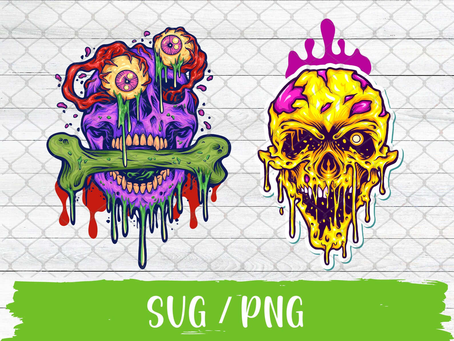 Zombie SVG Bundle PNG / Cut Files / Sublimation Zombie Download ...