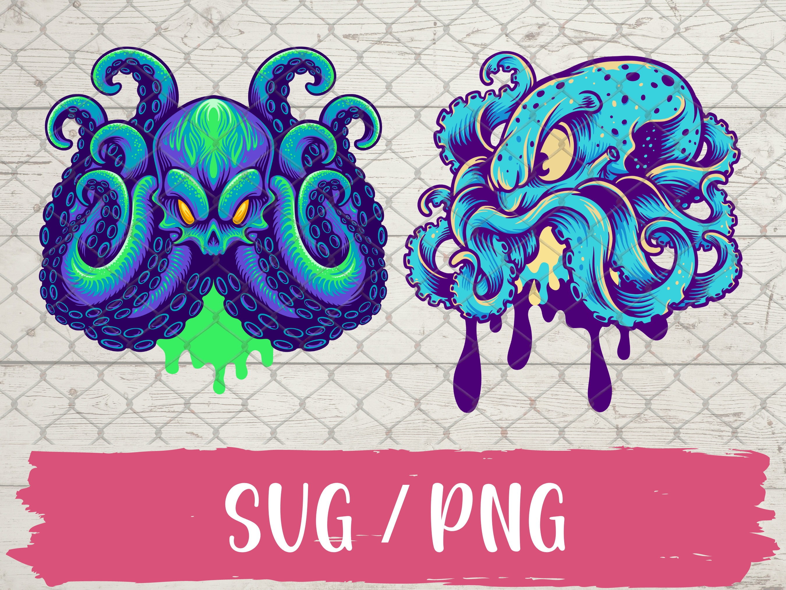 Octopus SVG PNG Files / Cut File Design for Cricut / Octopus SVG Bundle ...