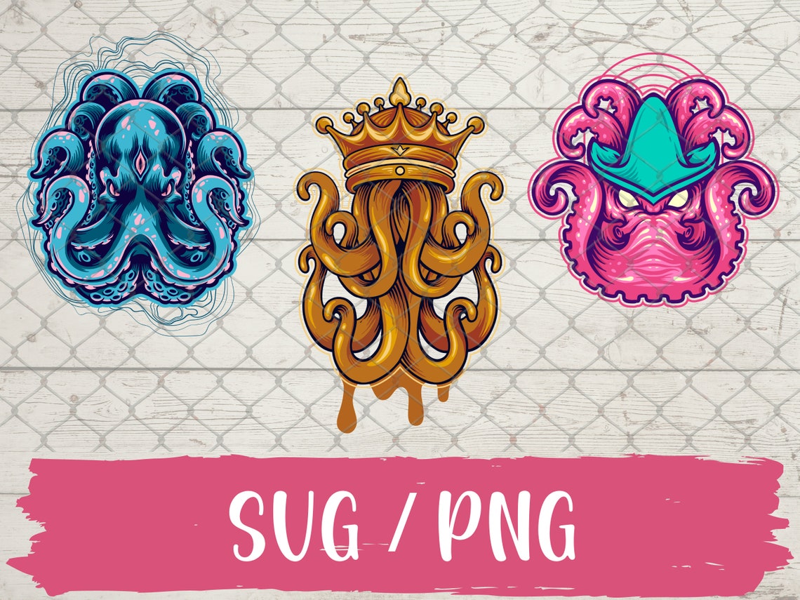Octopus SVG PNG Files / Cut File Design for Cricut / Octopus SVG Bundle ...