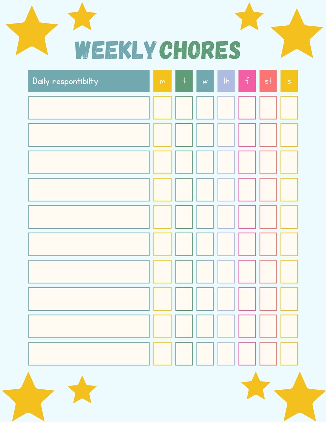 Chore Chart - Etsy