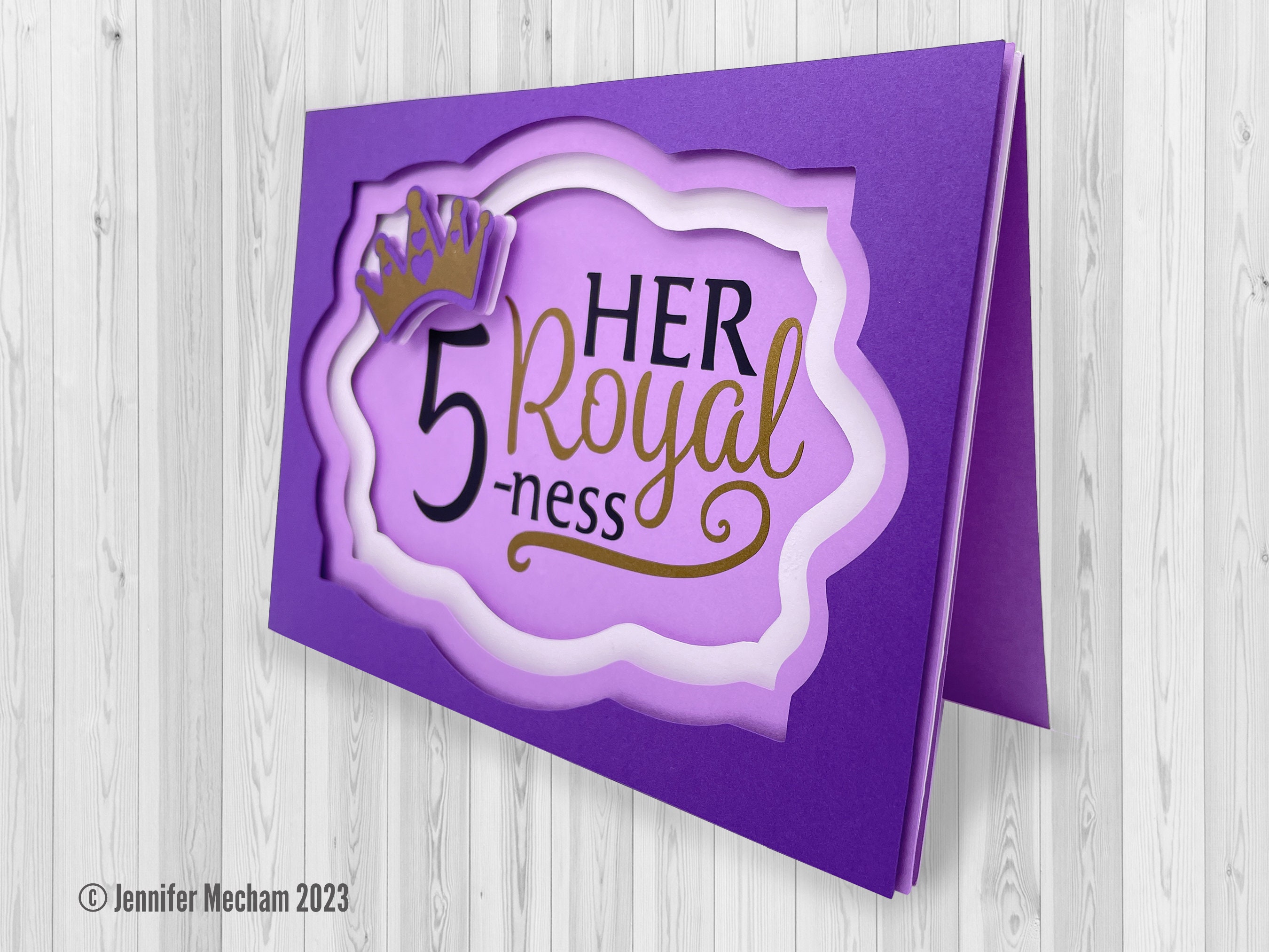 3D Birthday Her Royalness SVG Card, Silhouette Cut File, Cricut Cut ...