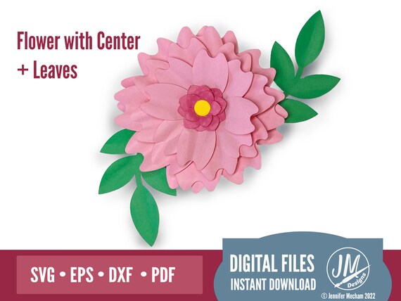 3D Flower and Leaf SVG Layered Paper Flower Paper Flower Svg - Etsy