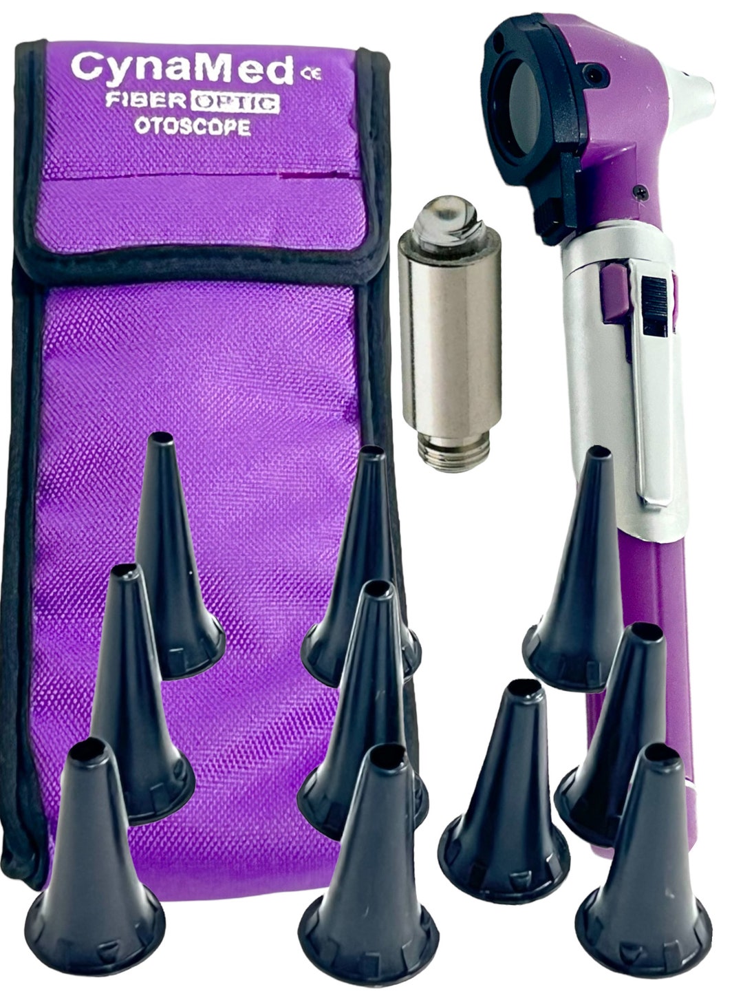 NEW Mini Fiber Optic Otoscope Purple pocket Size Medical Ent Diagnostic ...