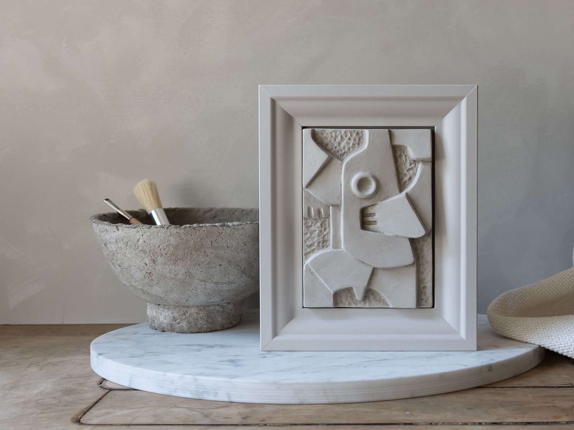 Geometric Plaster Sculpture: Abstract Nature Wall Art, Wabi Sabi Decor ...