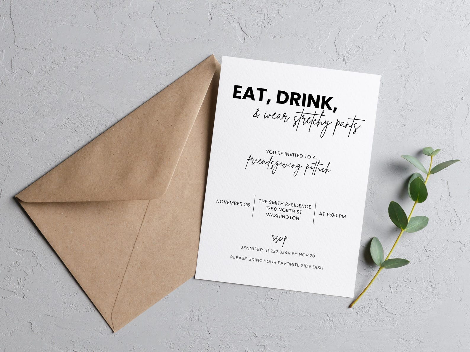 Funny Friendsgiving Potluck Invitation: Editable Canva Template - Etsy