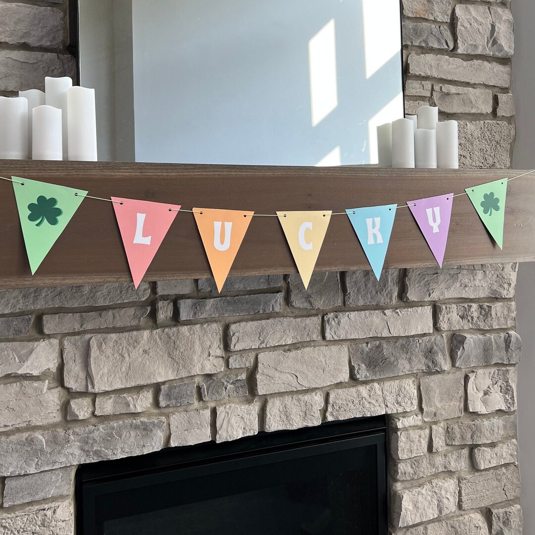 Lucky Banner Printable St Patricks Day Decor St Patricks Day Banner St ...