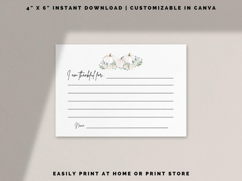 Editable Thankful Card, Friendsgiving Game, Gratitude Game, Thankful ...