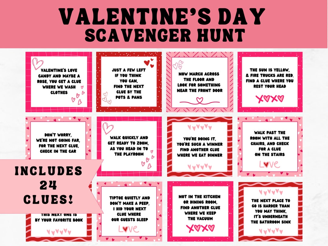Valentine's Day Scavenger Hunt | Valentine's Day Game for Kids ...