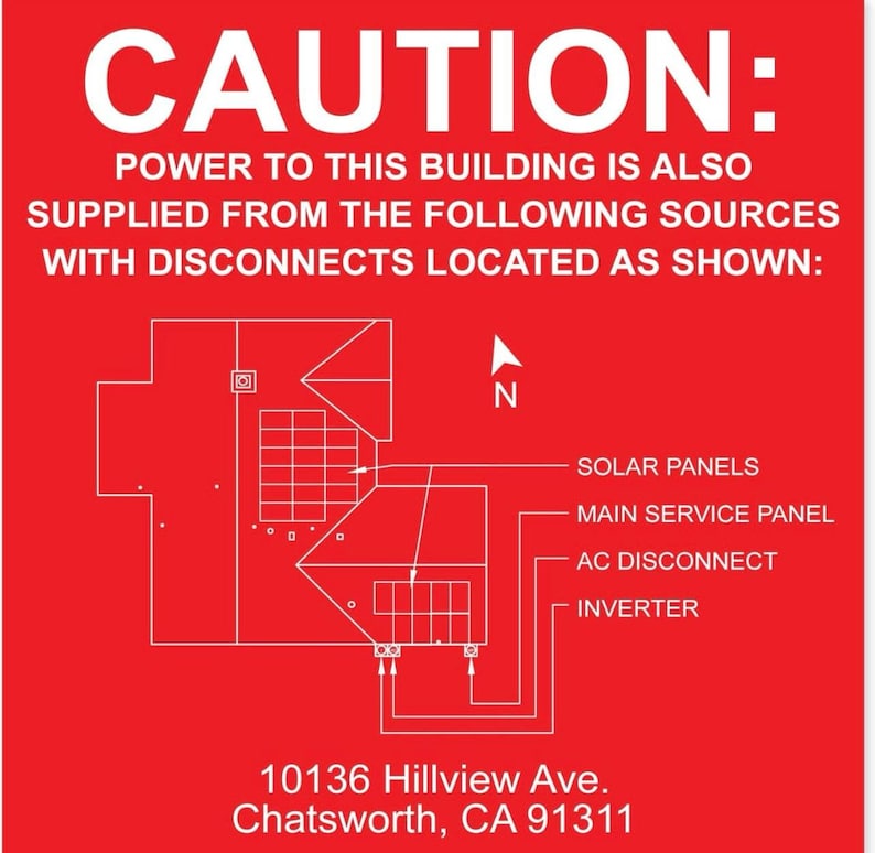 Solar PV Site Map Custom Placard | PV Inspection Placard - Etsy