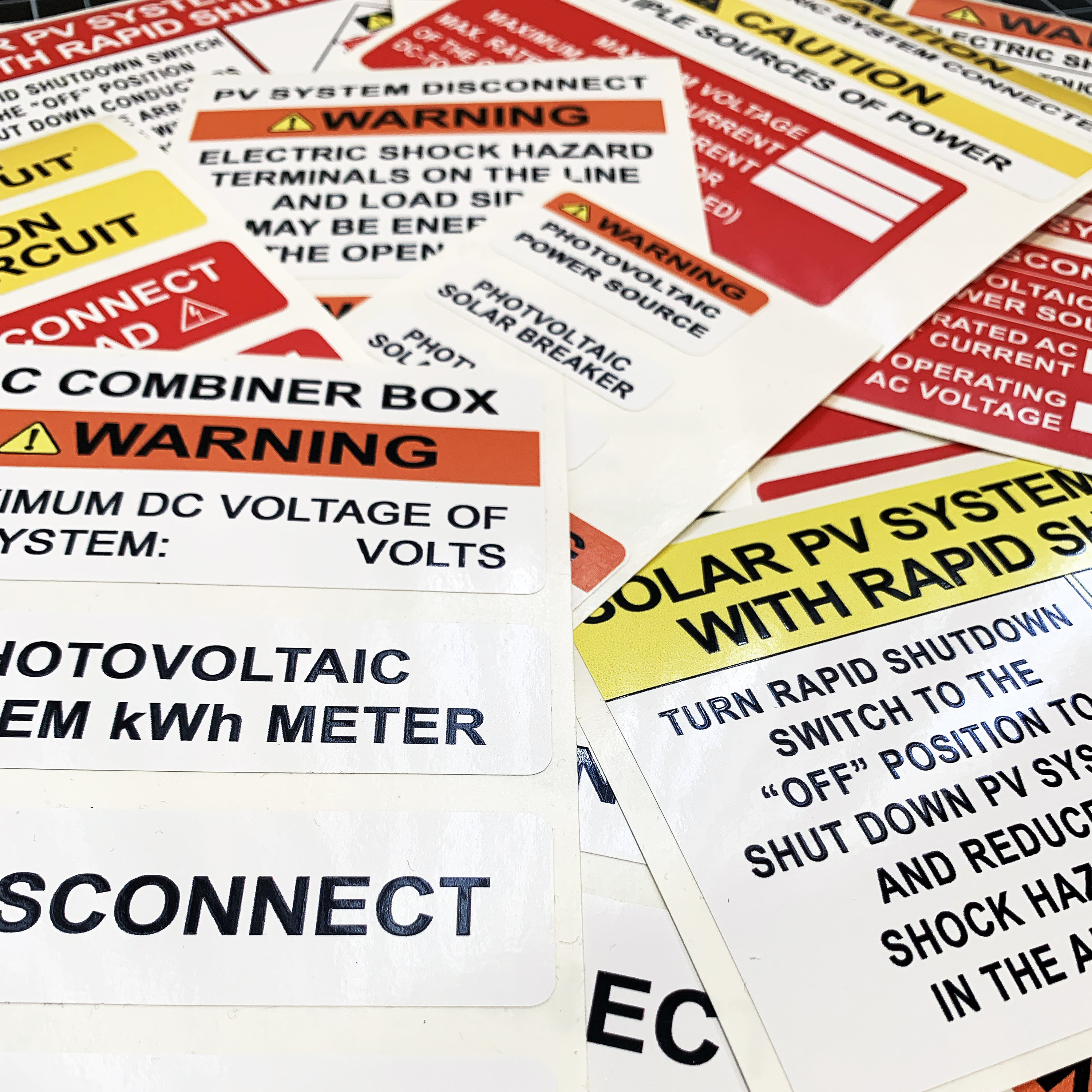 100-102 Solar Safety Labels Pack of 43-2014, 2017 and 2020 NEC Pack ...