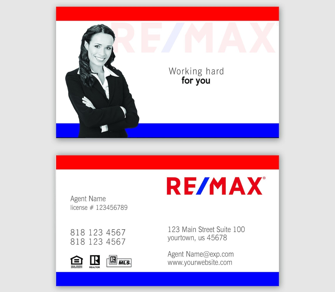 Custom Remax Real Estate Business Cards - Real Printing - 3.5" X 2" - Etsy