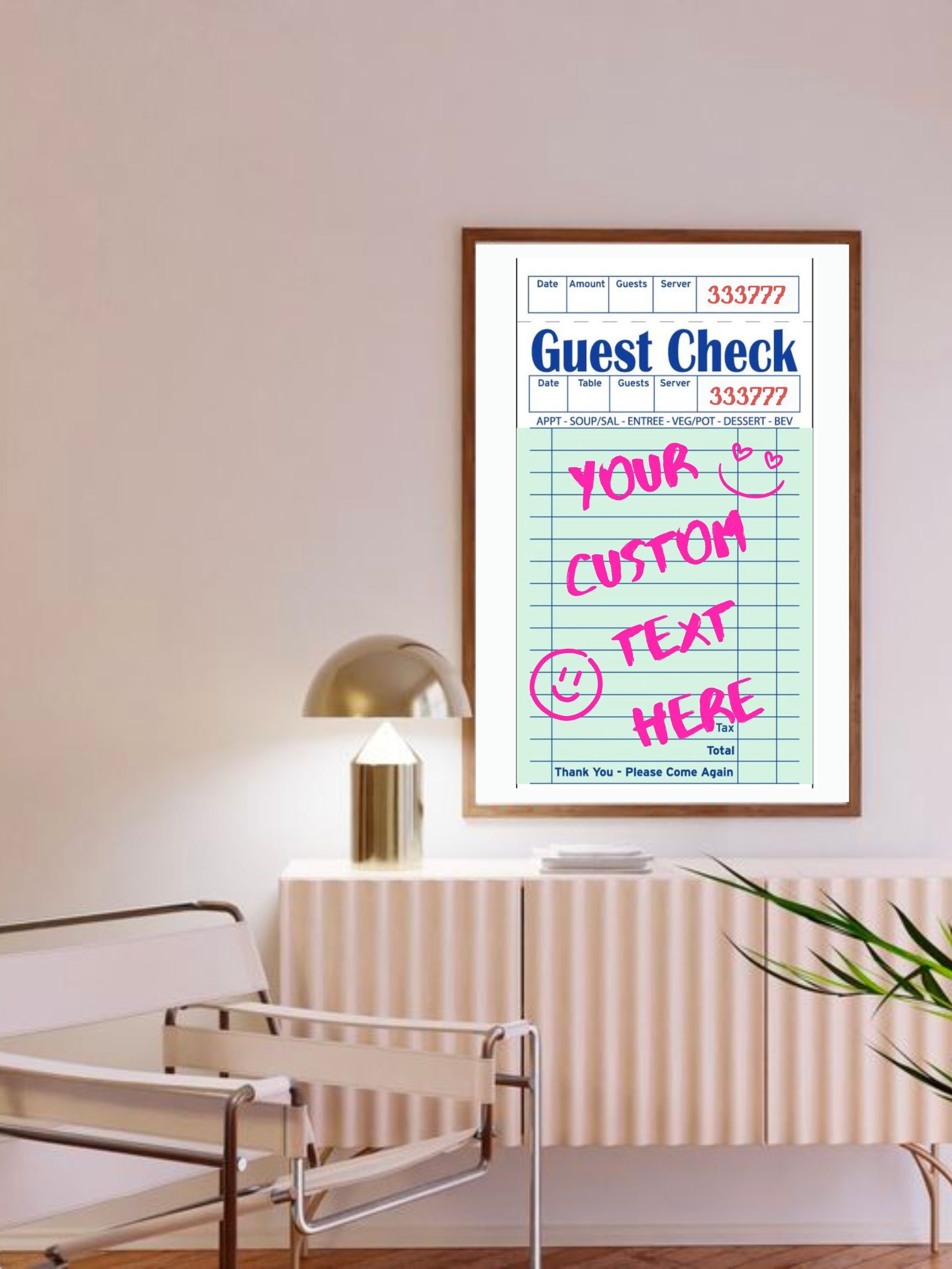 Guest Check Custom Text - Etsy