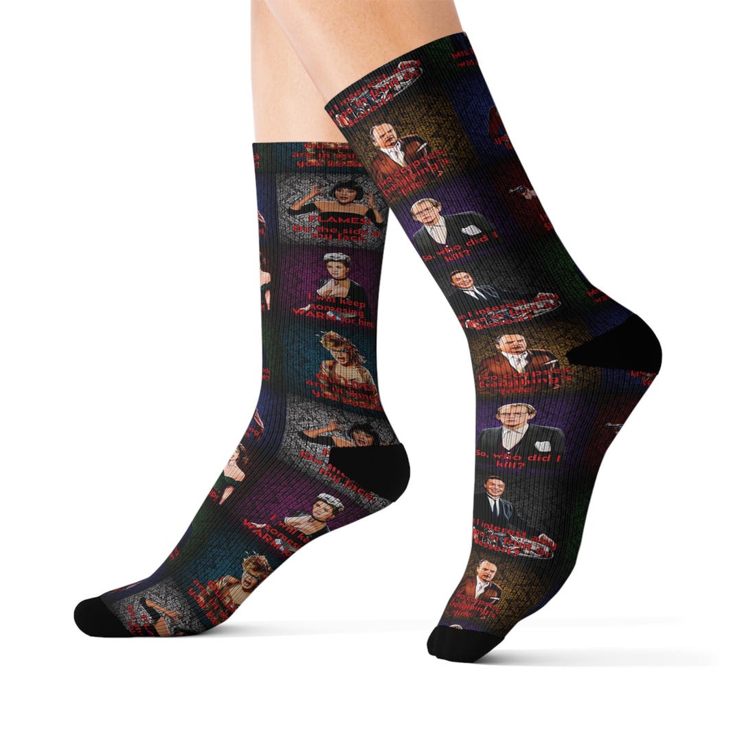 Novelty Socks, Cast of the Clue Movie, Fun Movie Gift, Unique Socks ...