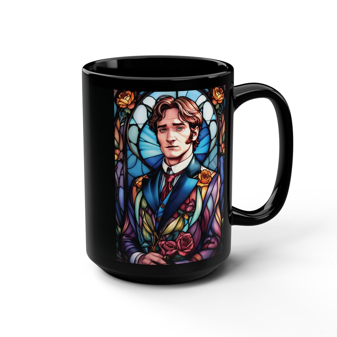Stained Glass Mug, Mr. Darcy Portrait Coffee Cup, Pride and Prejudice ...