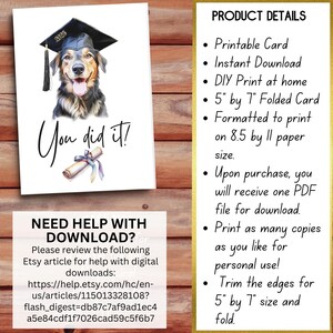 Instant Download Printable Graduation Card | Congratulations Graduate ...