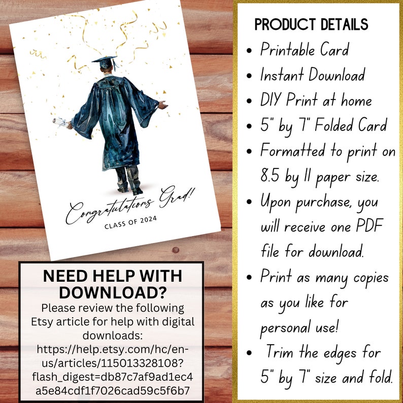 Congrats Grad Instant Download Printable Congratulations Grad Boy ...
