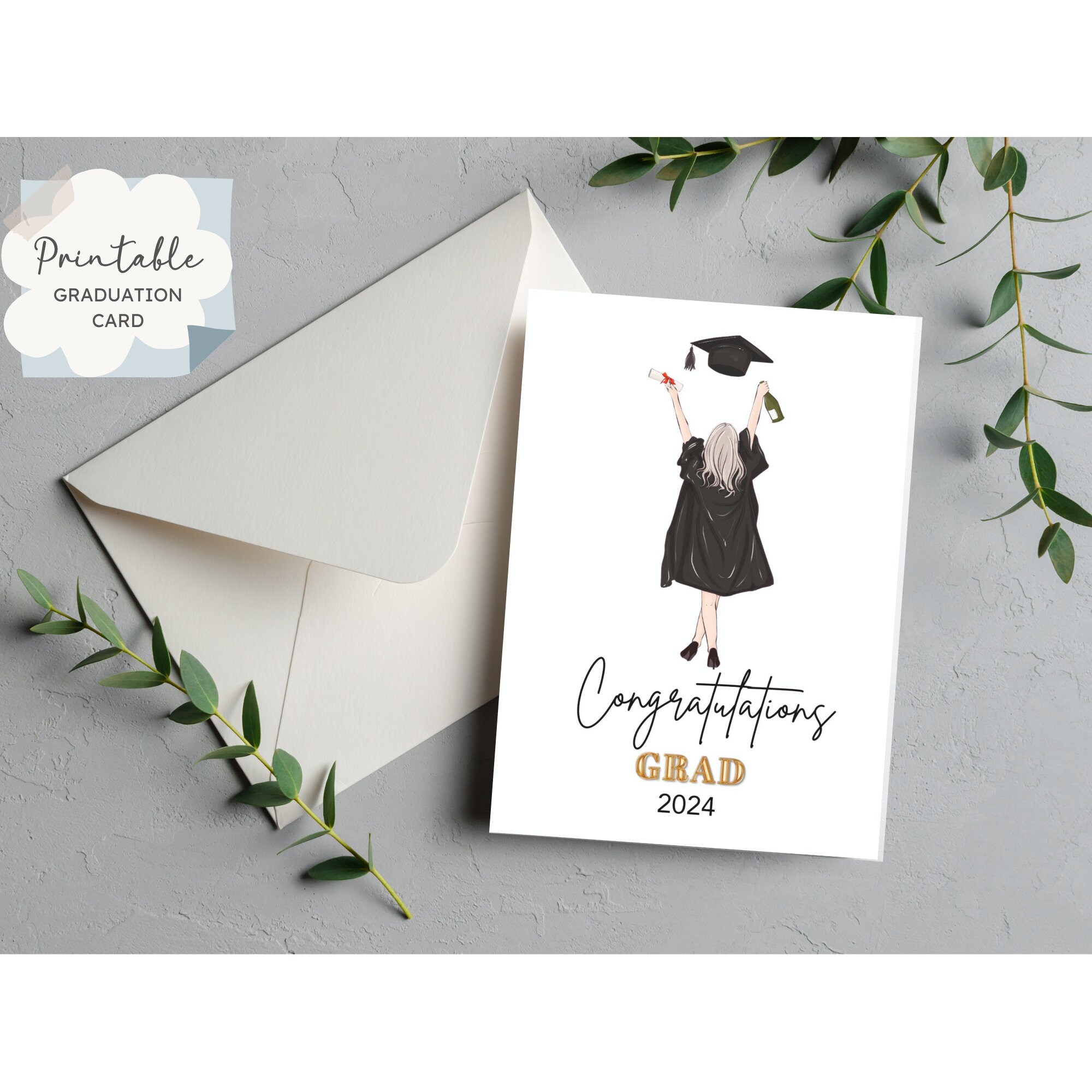 Instant Download Printable Graduation Card Congratulations Graduate ...