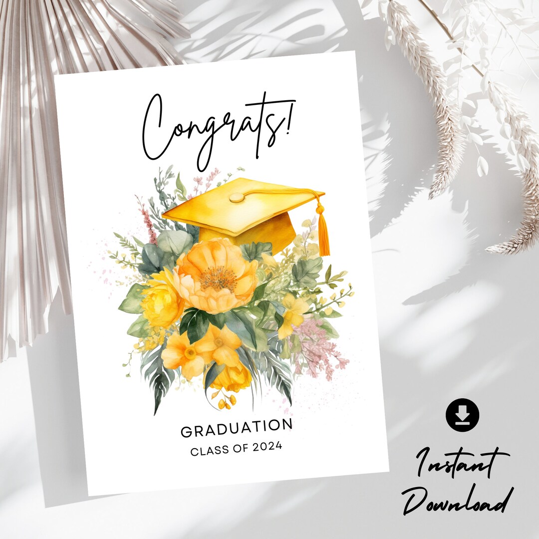 Instant Download Printable Graduation Card Congratulations Graduate ...