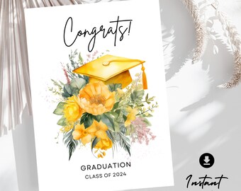Instant Download Printable Graduation Card Congratulations Graduate ...