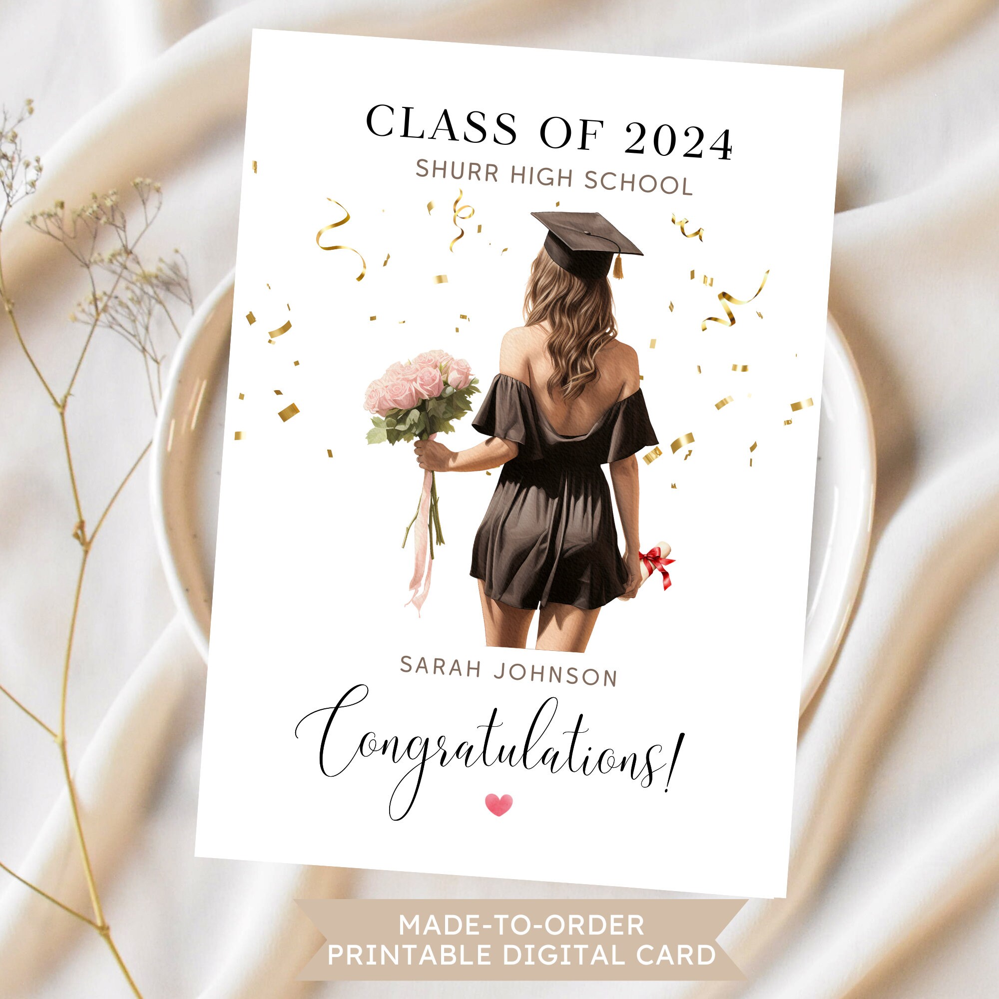 Downloadable Personalized Graduation Card Class of 2024 Custom ...