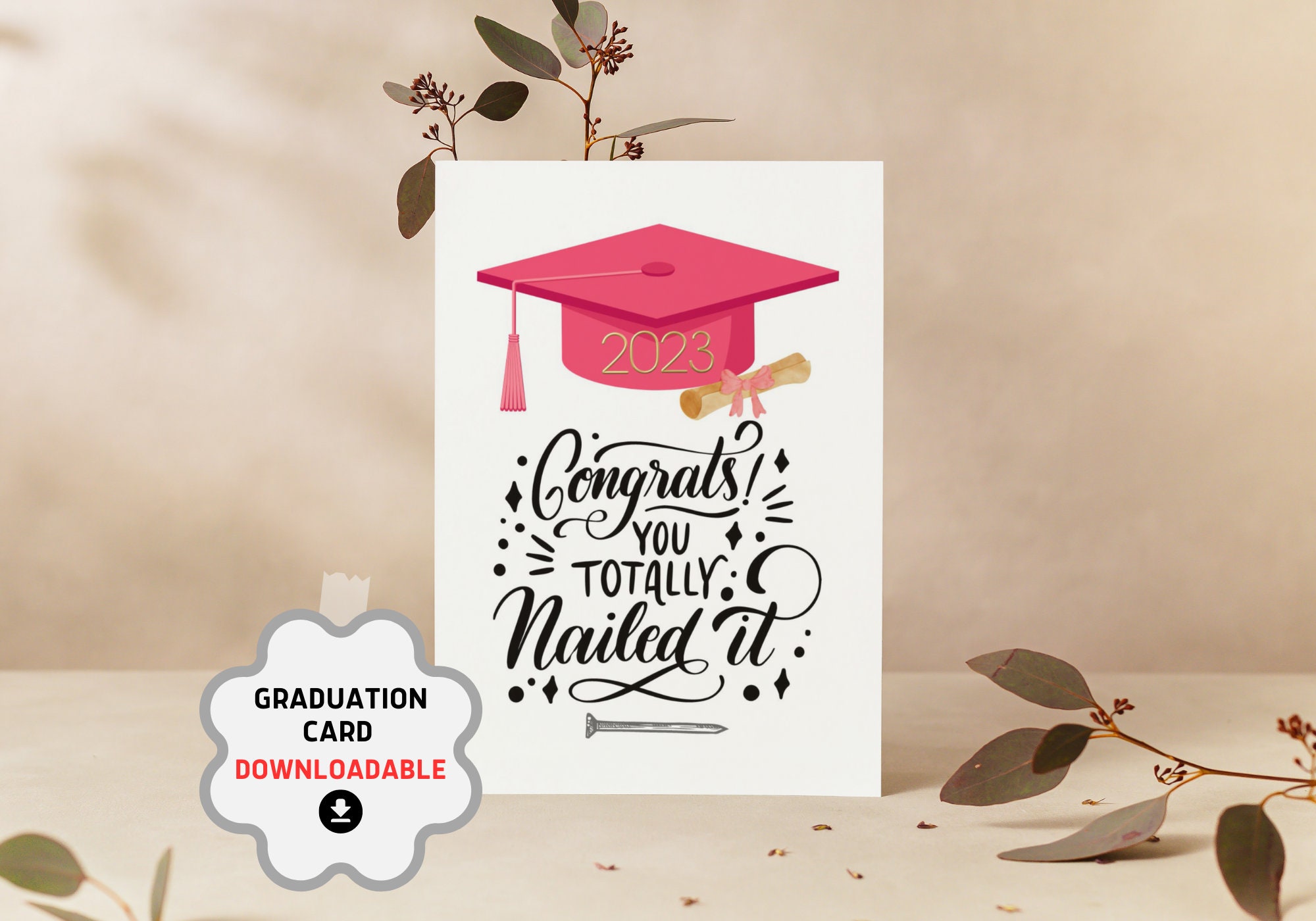 Instant Download Printable Graduation Card Congratulations - Etsy