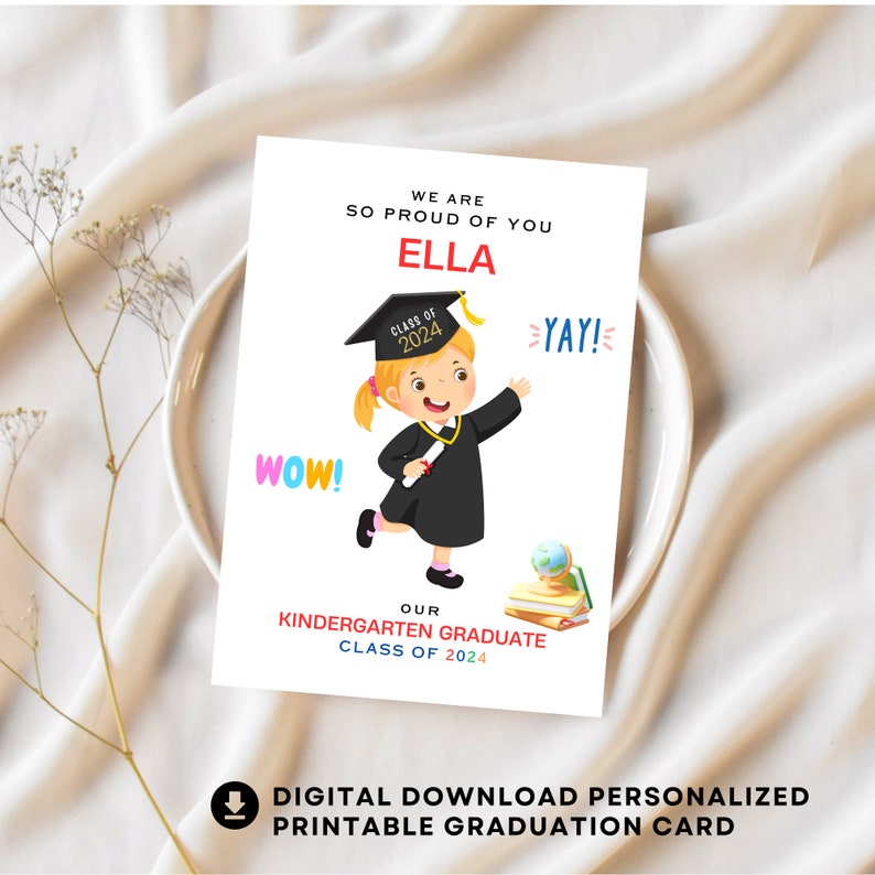 Downloadable Personalized Graduation Card Congratulation Preschool ...
