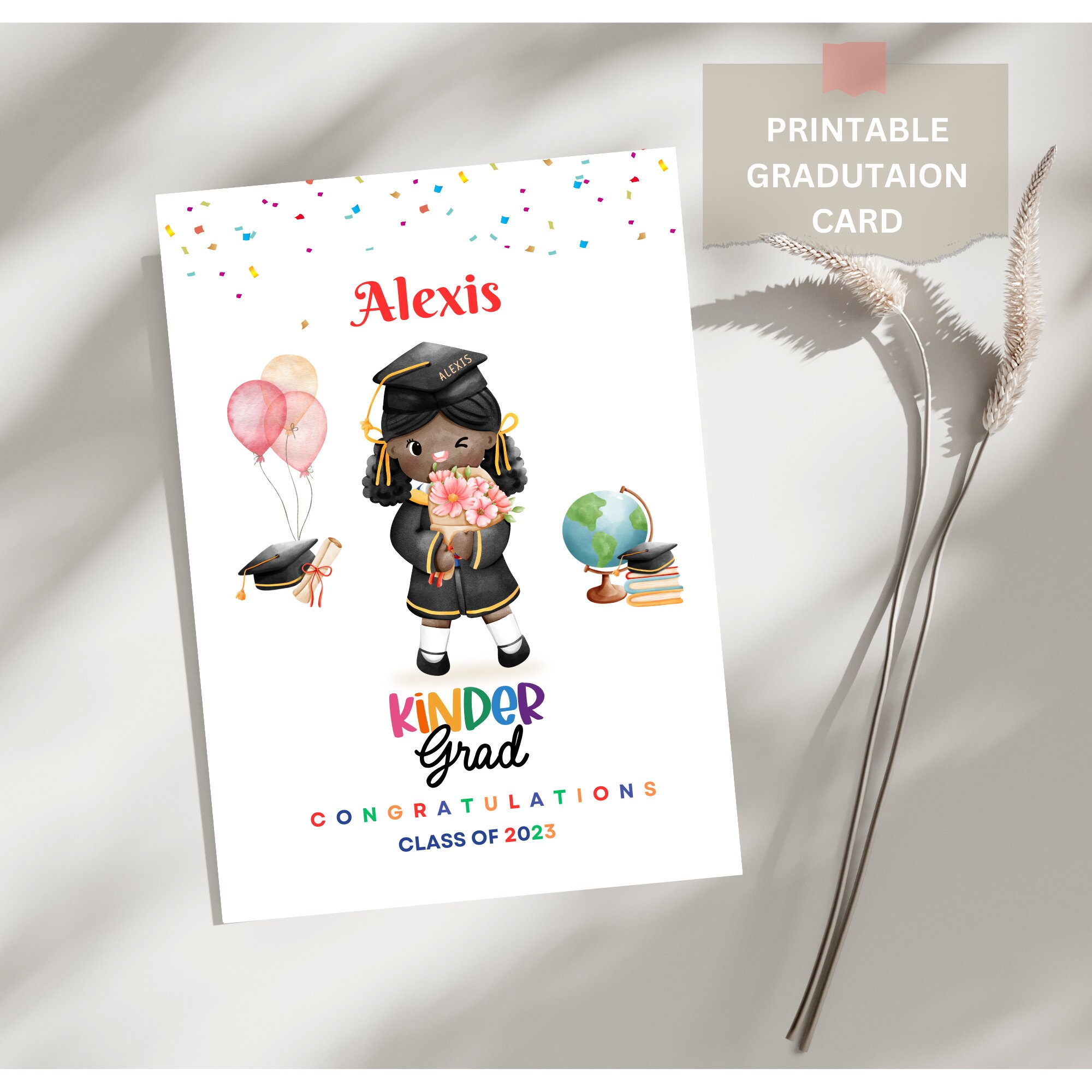 Downloadable Personalized Graduation Card Congratulation Kindergarten ...