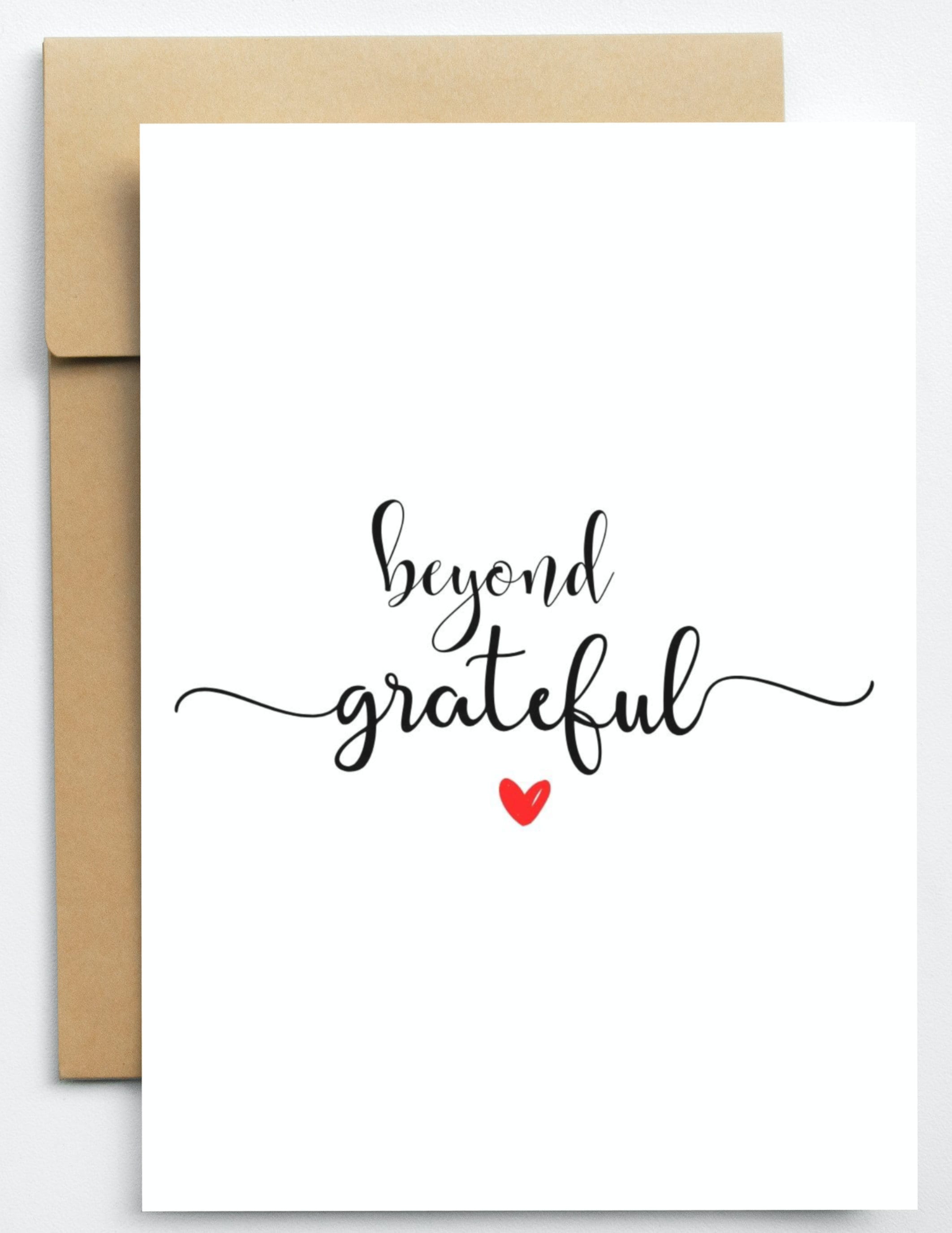 Printable Beyond Grateful Thank You Note Card, Instant Download - Etsy