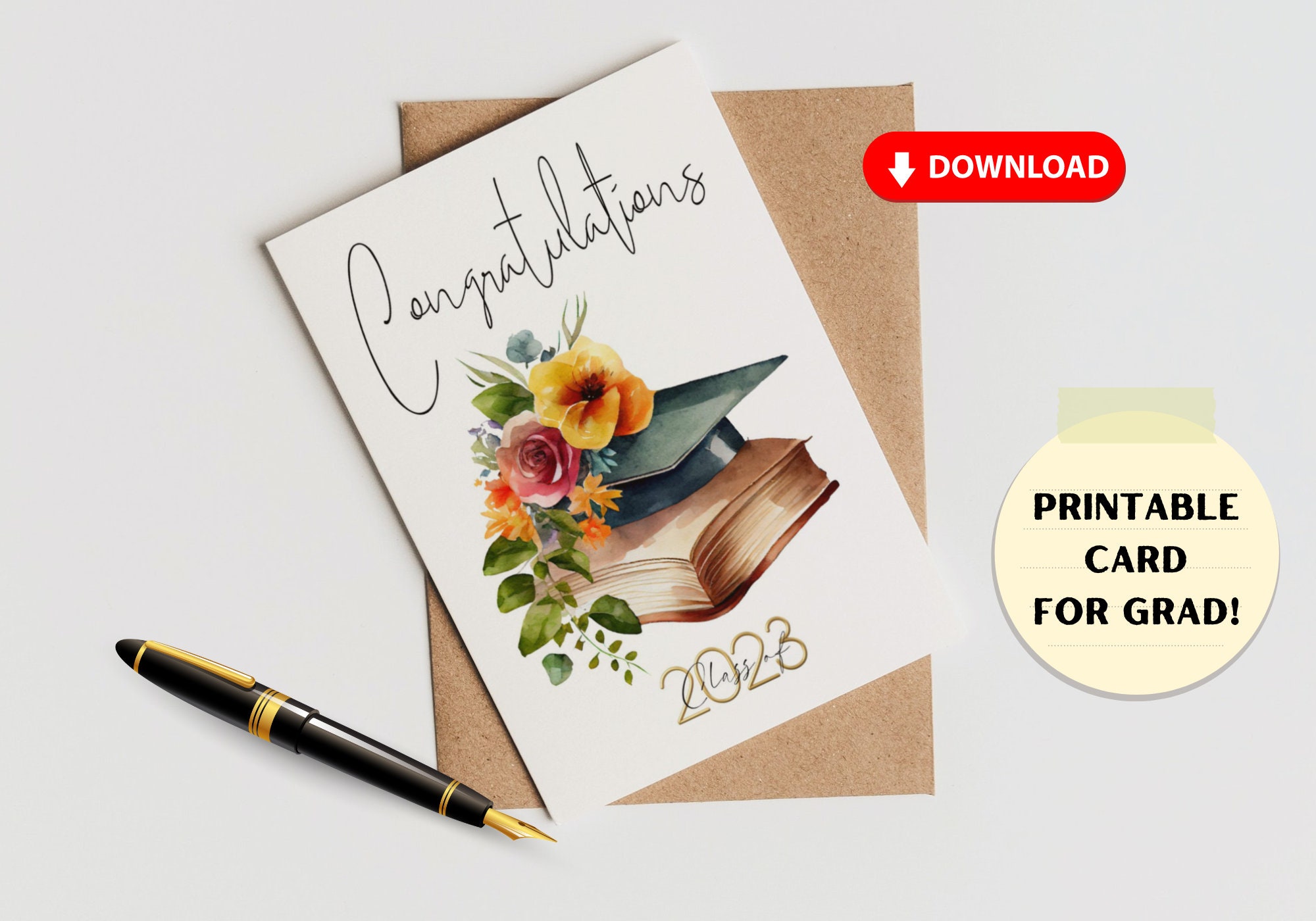Instant Download Printable Graduation Card Congratulations Graduate ...