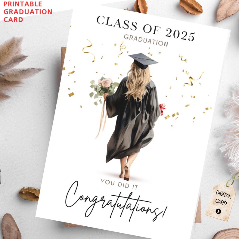 Printable Graduation Card | Girl Graduation | Congratulations Graduate ...