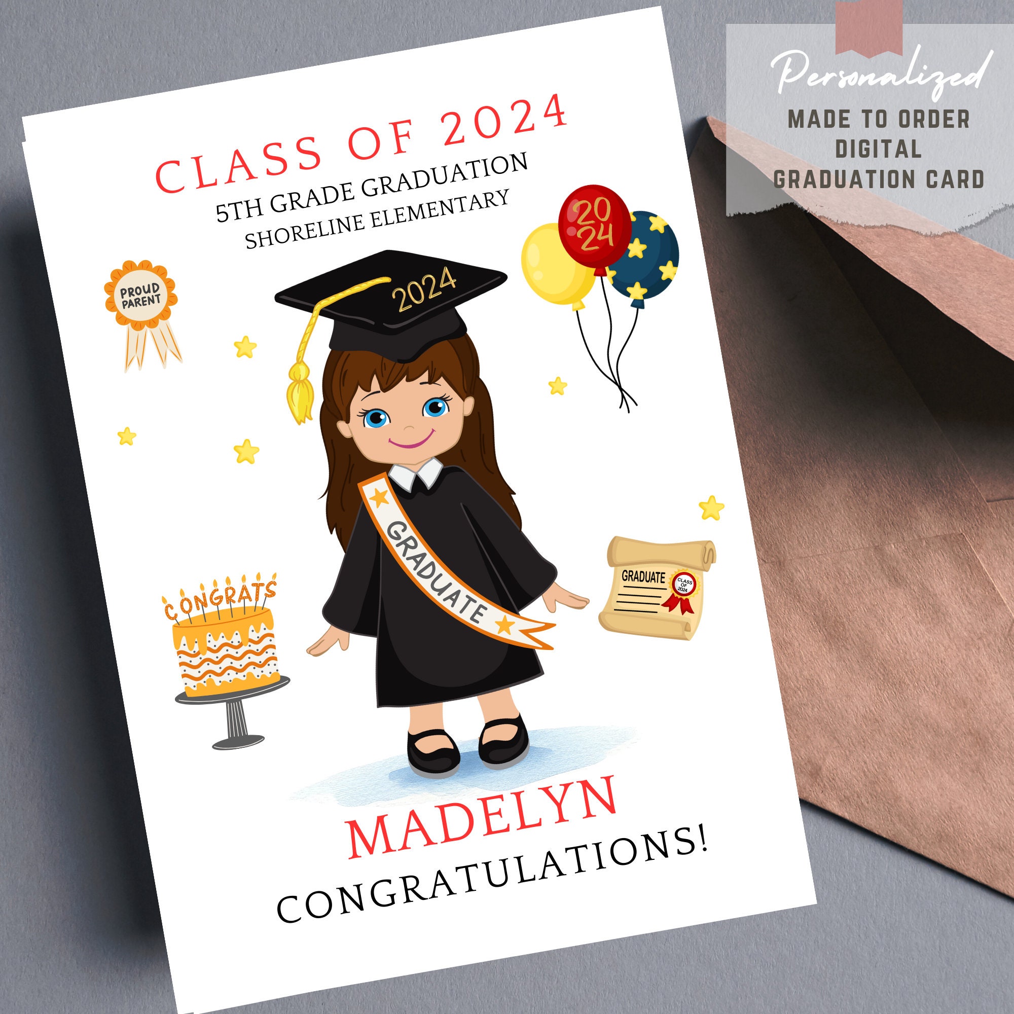 Downloadable Personalized Kids Graduation Card Congratulations ...