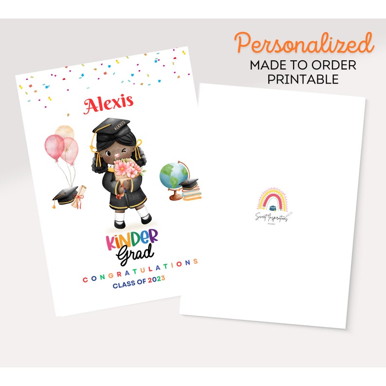 Downloadable Personalized Graduation Card Congratulation Kindergarten ...