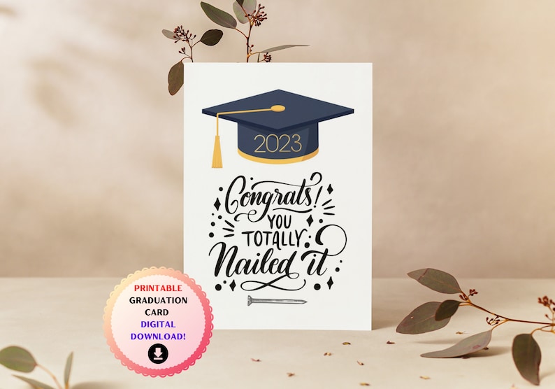 Instant Download Printable Graduation Card Congratulations - Etsy