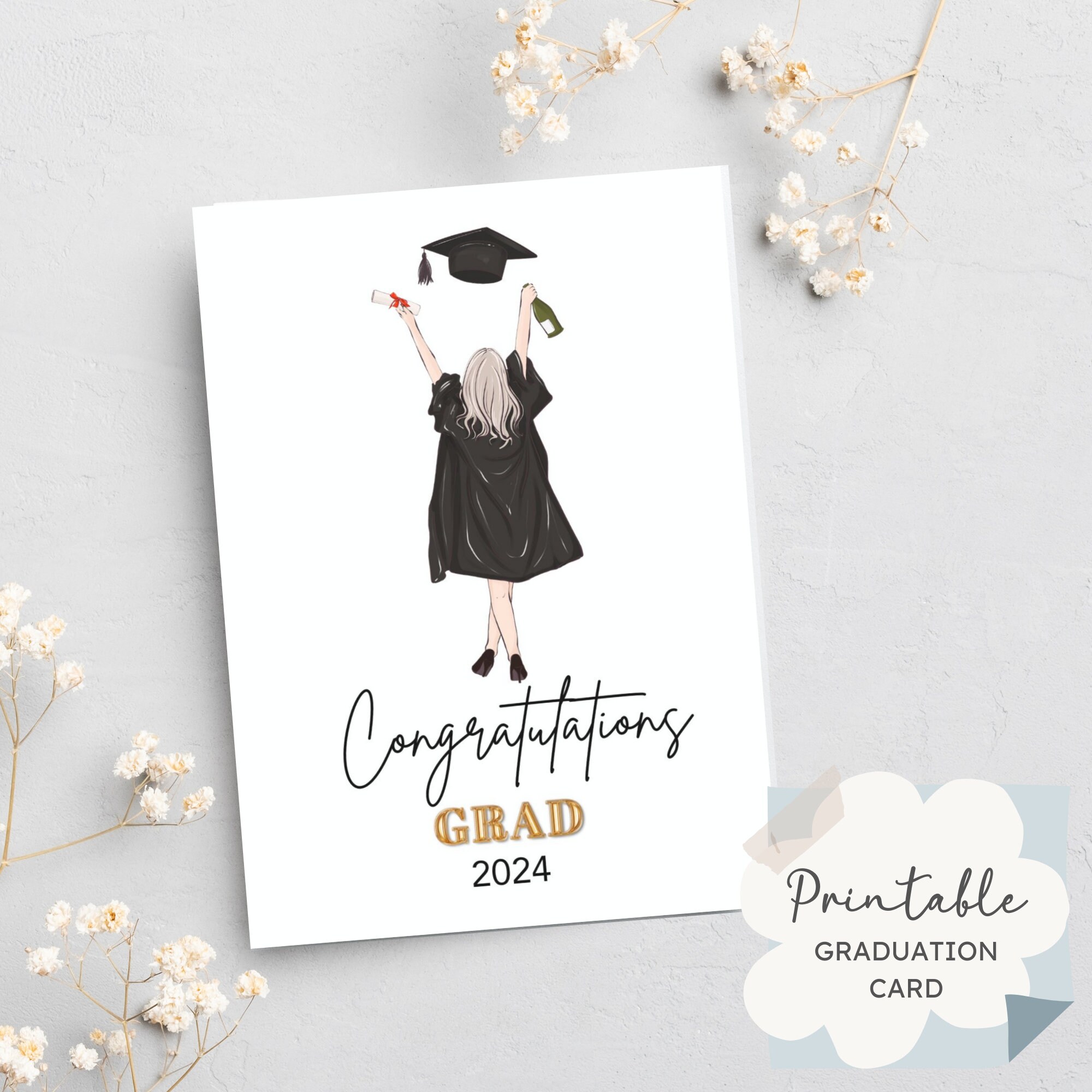 Instant Download Printable Graduation Card Congratulations Graduate ...