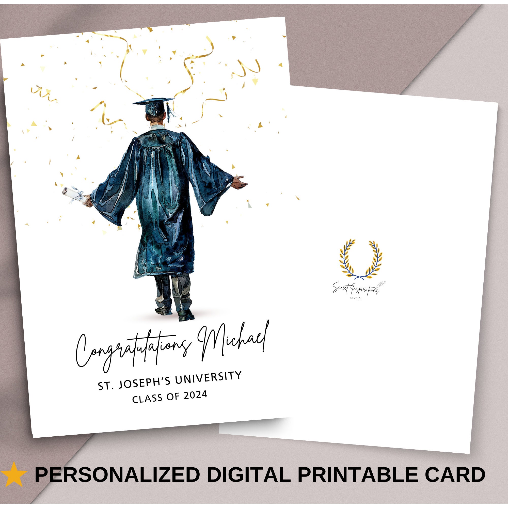 Downloadable Personalized Graduation Card Class of 2025 Custom ...