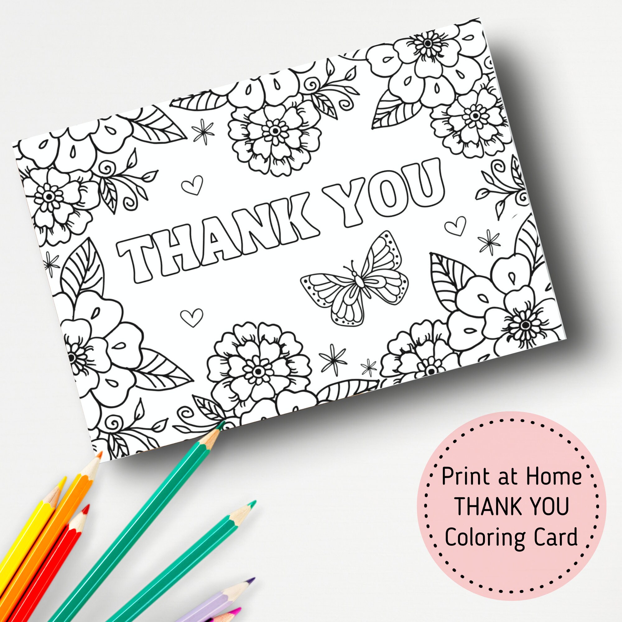 Thank You Coloring Card DIY Thank You Card Thank You Activity Gratitude ...
