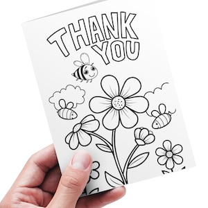PRINTABLE Thank You Coloring Card for Kids | DIY Print and Color ...