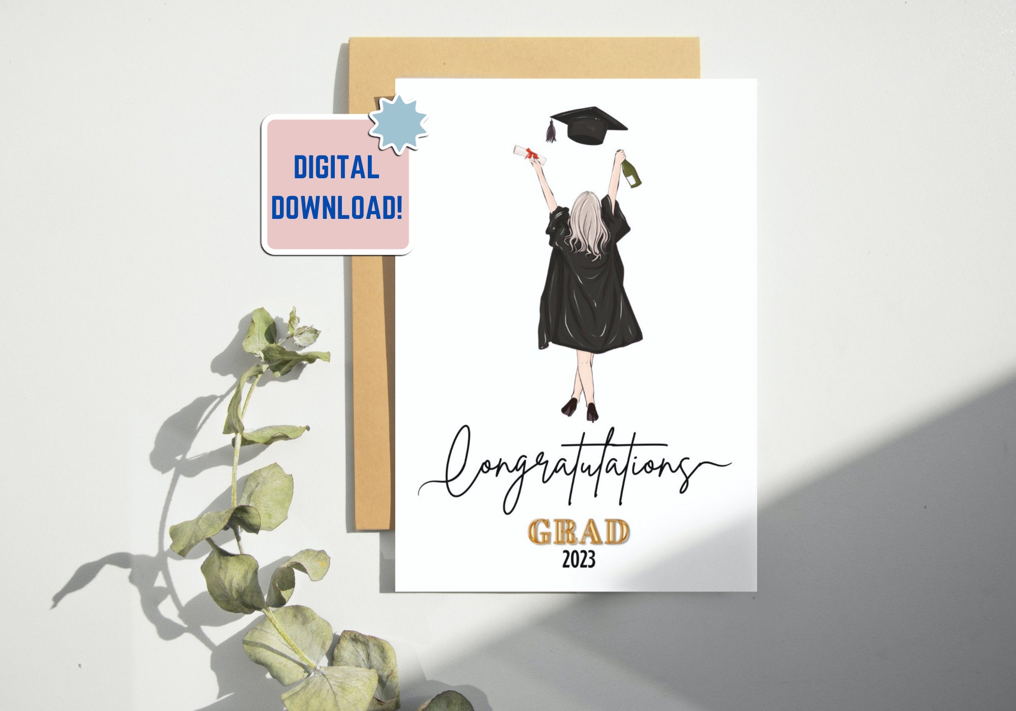 Instant Download Printable Graduation Card Congratulations Graduate ...